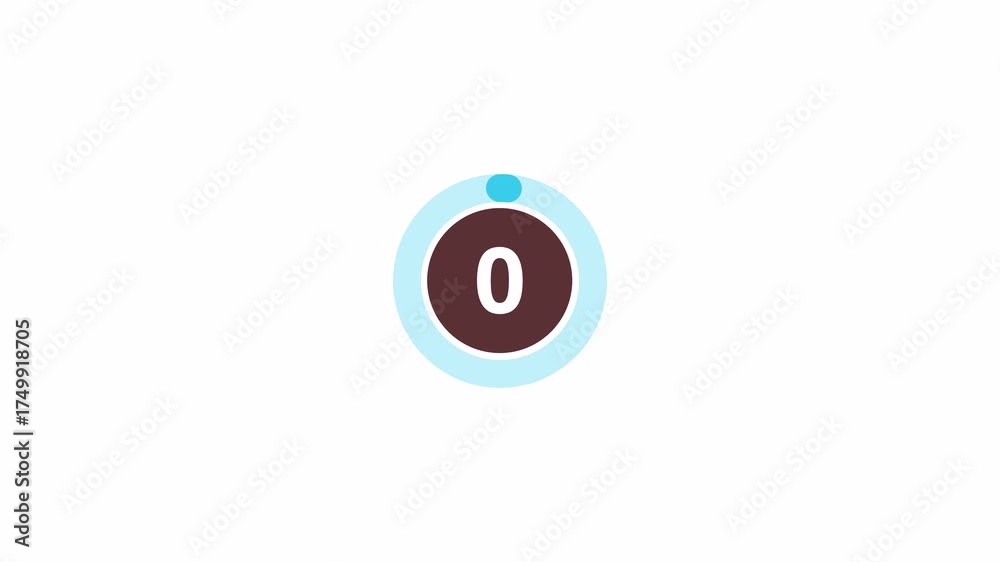 five seconds countdown animation with transparent background, countdown ...