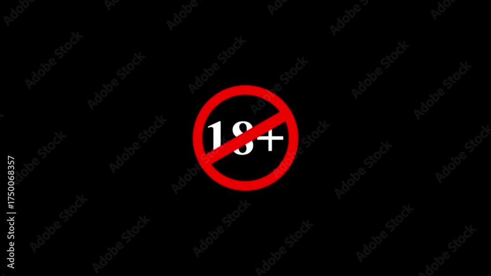 18 Plus Age Restriction Symbol adult content forbidden , animated Sign ...