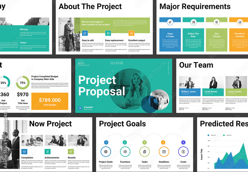Project Proposal Presentation Template Stock Template | Adobe Stock