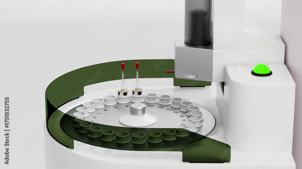 3D animation showing the sample injection and analysis process in NMR ...
