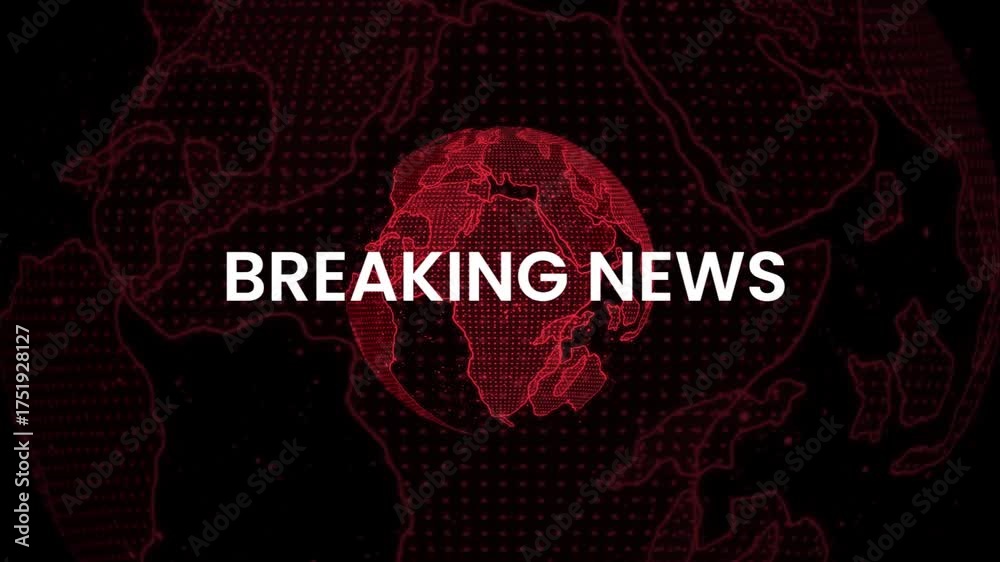 Breaking News Animation Introduction Bumper with Spinning Red and Black ...