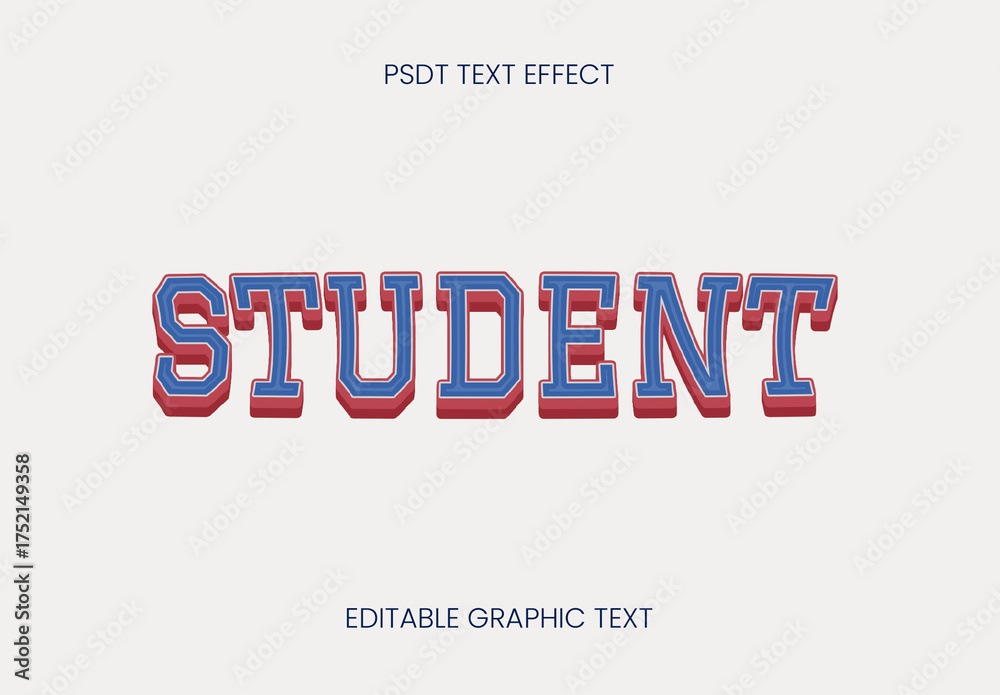 Red And Blue College Text Effect Varsity Font Stock Template | Adobe Stock