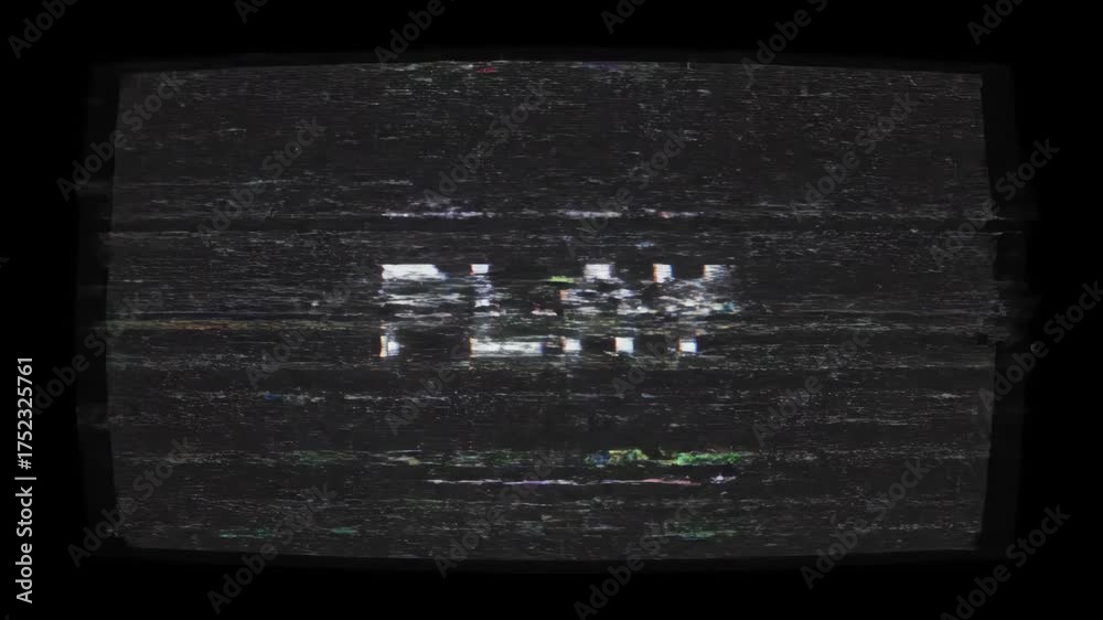 VHS Tape Playback Glitch - A screenshot of a television screen with ...