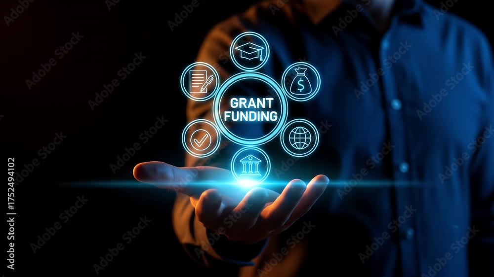 Grants and funding concept. Charitable contributions, Grants are given ...