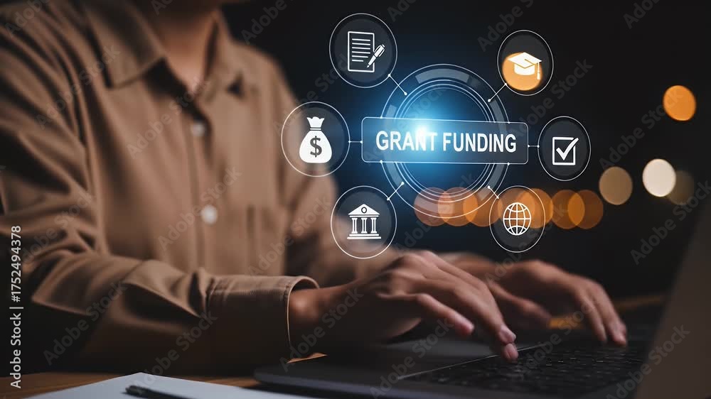 Grants and funding concept. Charitable contributions, Grants are given ...