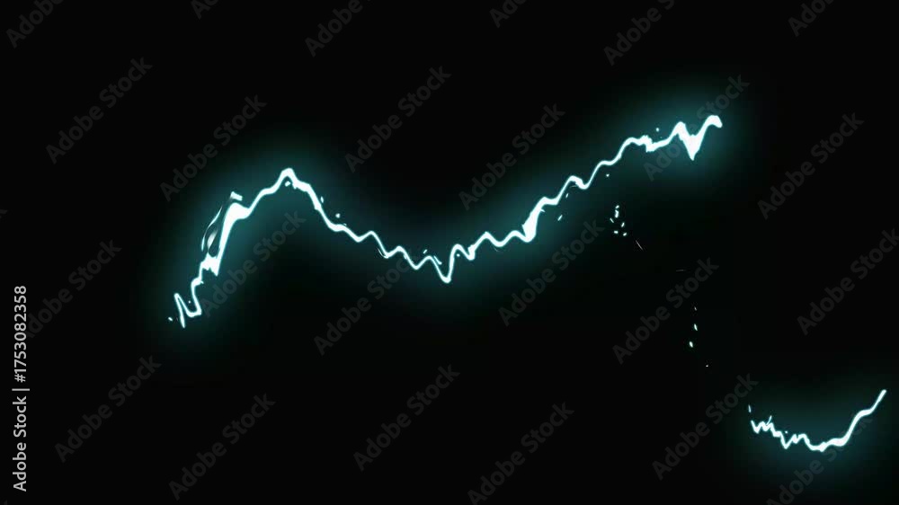 Energy movement, Animated lightning strikes on a black screen ...