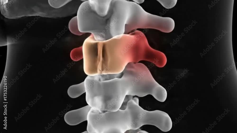 Cervical Spine X ray Animated View Disc Degeneration Herniation and ...