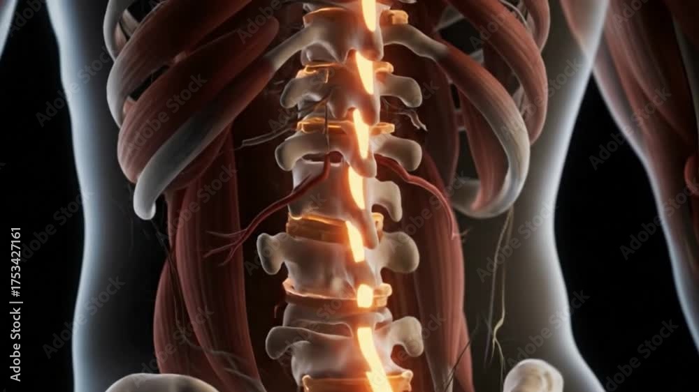 Spine Anatomy Exploration Lumbar Region Vertebrae Spinal Cord Muscles ...