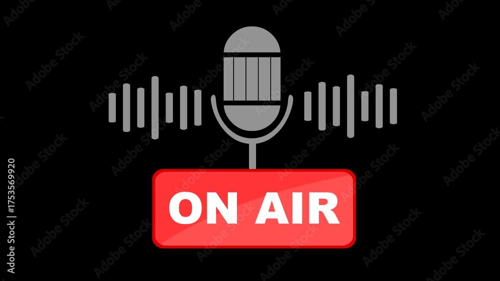 video animation on air concept icon, on a transparent background with ...