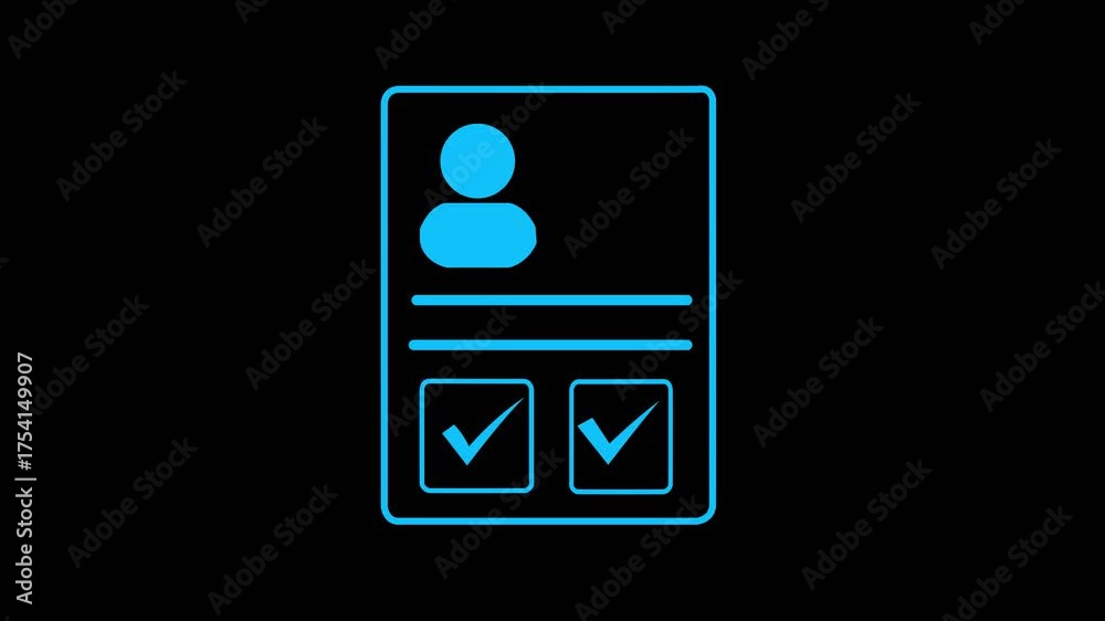 Parson verify Id card and user profile with a icon animation . Verify ...
