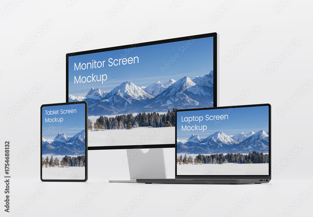 Device Screen Mockup for Monitor Laptop and Tablet Stock Template ...