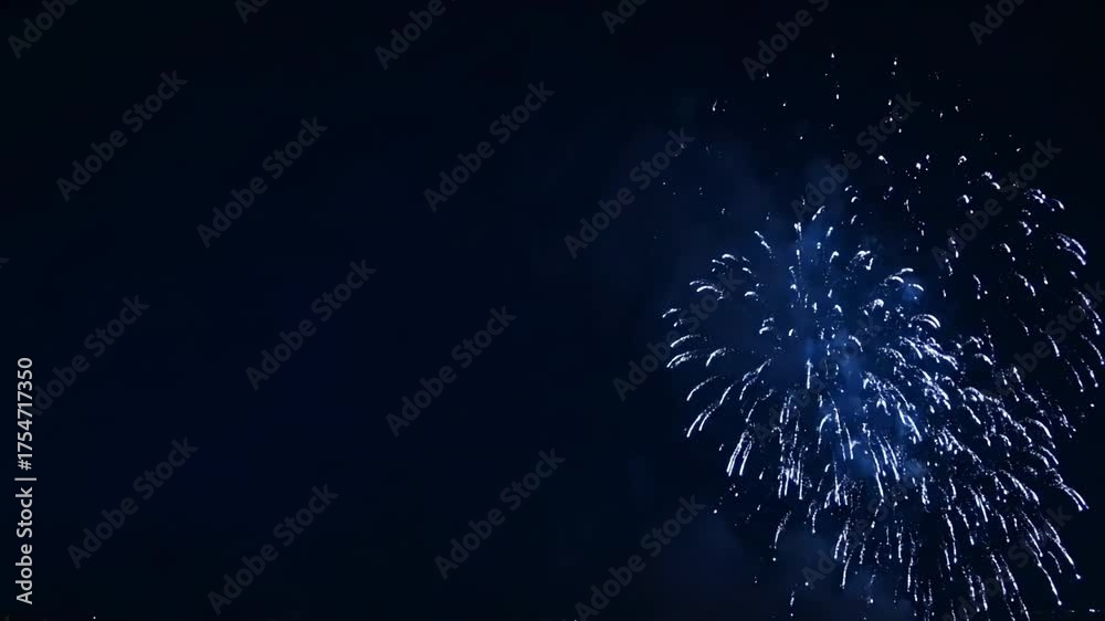 Vidéo Stock Backgrounds blue fireworks on edge scene 2 with distortion ...
