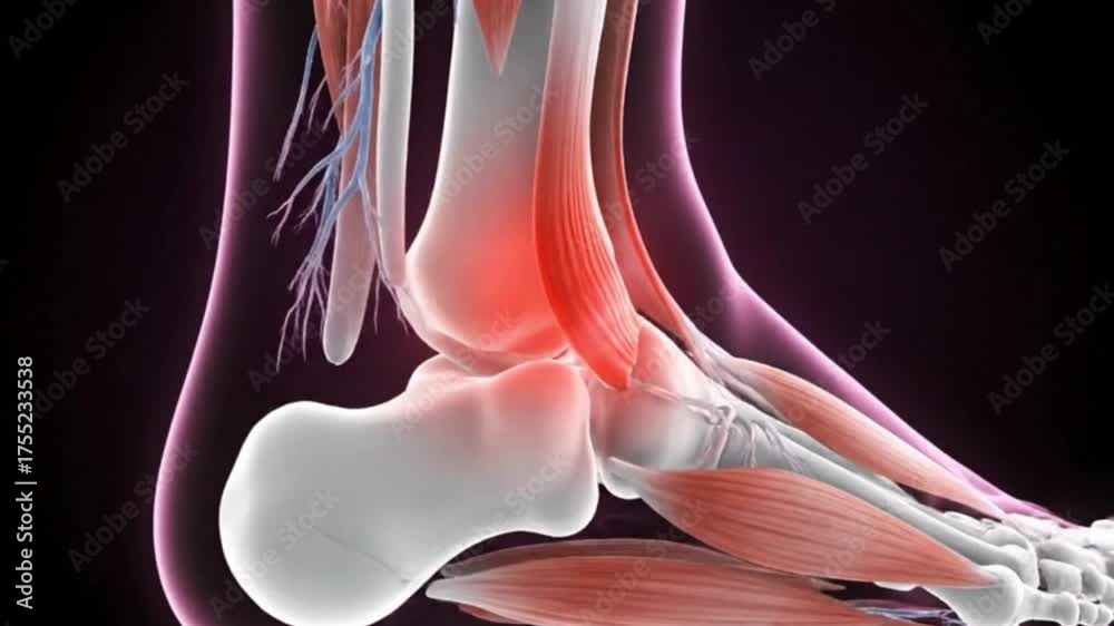 Ankle Joint Anatomy Ligament Injuries Animated Medical Visualization of ...