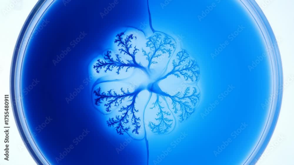 Petri Dish With Spreading Blue Bacteria Culture, Close Up View 素材庫影片 ...