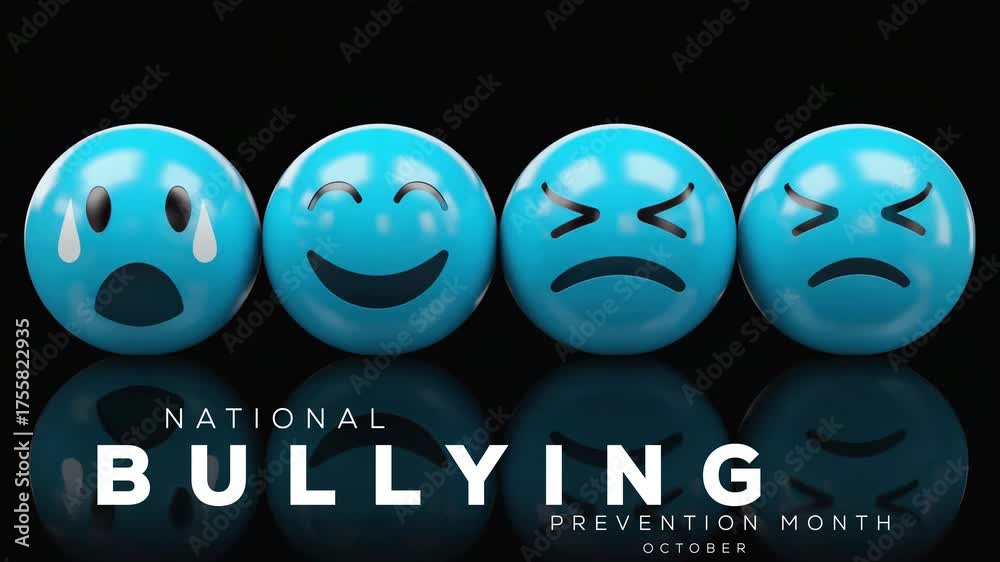 National Bullying Prevention Month. Bullying symbol animation. Stock ...