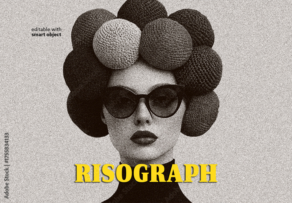Risograph Photo Effect Stock Template | Adobe Stock