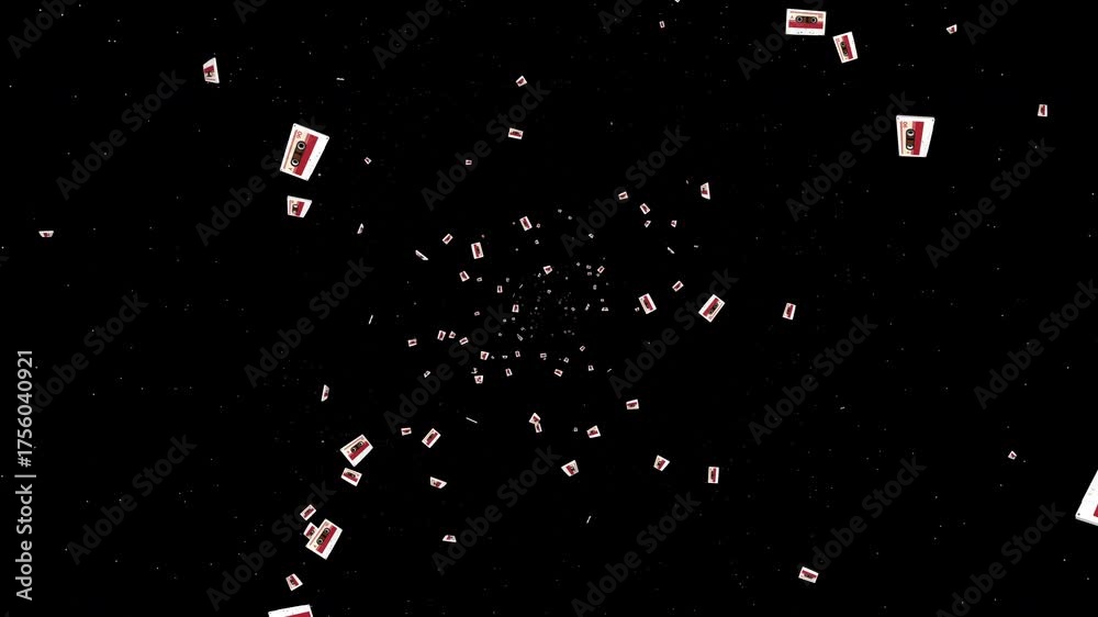 Vintage Cassette Tape Animation, on Alpha Channel, Technology ...