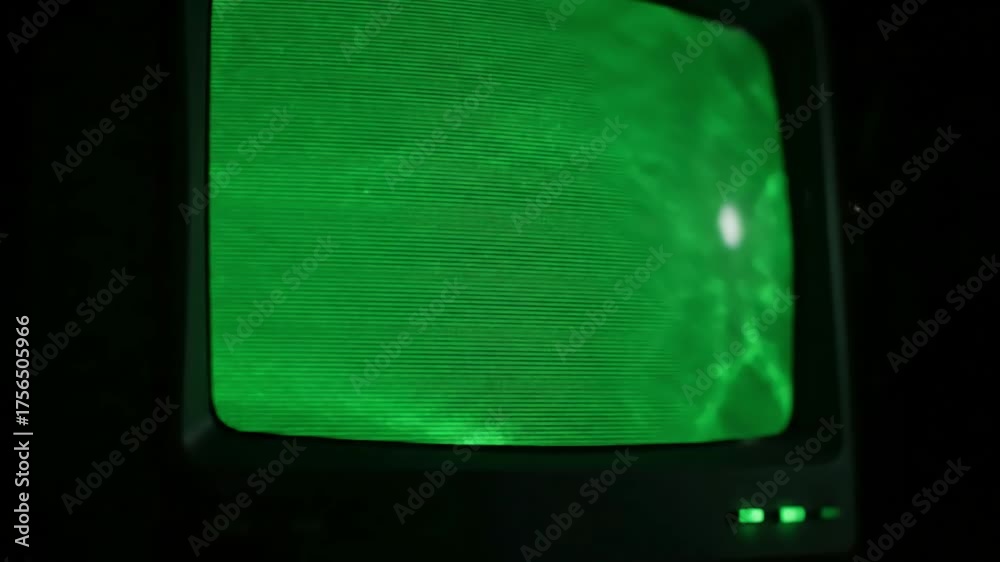 Green Screen cctv cam 1 main monitor display with scan lines on scene 2 ...