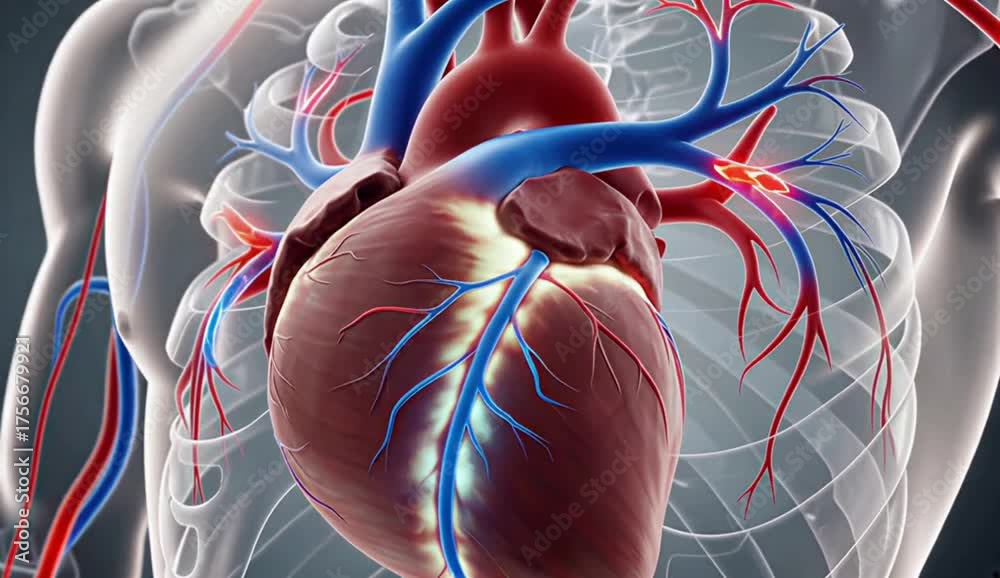 Human Heart 3D Animation – Realistic Cardiac Cycle and Blood Flow in 4K ...