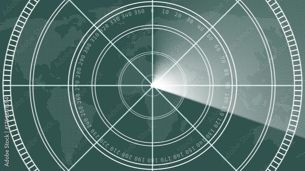 Digital radar with targets on monitor in searching. Digital technology ...