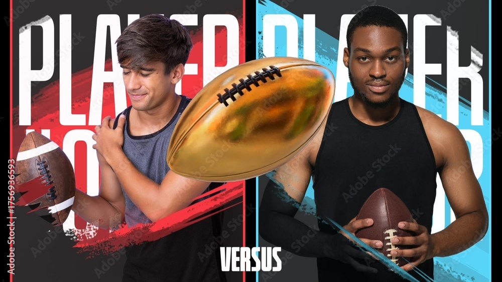Versus Sport Showdown Card Opener - Football Stock Template | Adobe Stock