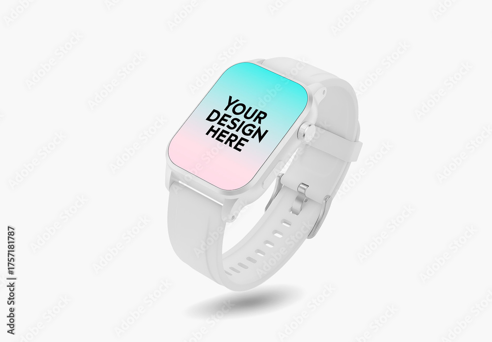Smartwatch Screen Interface Perspective Mockup Stock Template | Adobe Stock