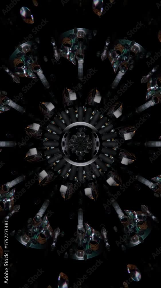 Fractal mandala rotation with symbolic geometry aligning energy, breath ...
