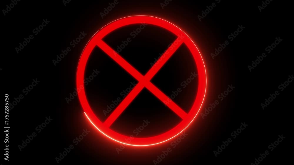 No entry sign animation. no stopping road sign icon concept animation ...