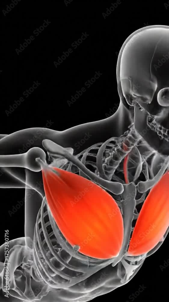 Dynamic 3D Animation Highlighting the Pectoralis Major Muscles on a ...