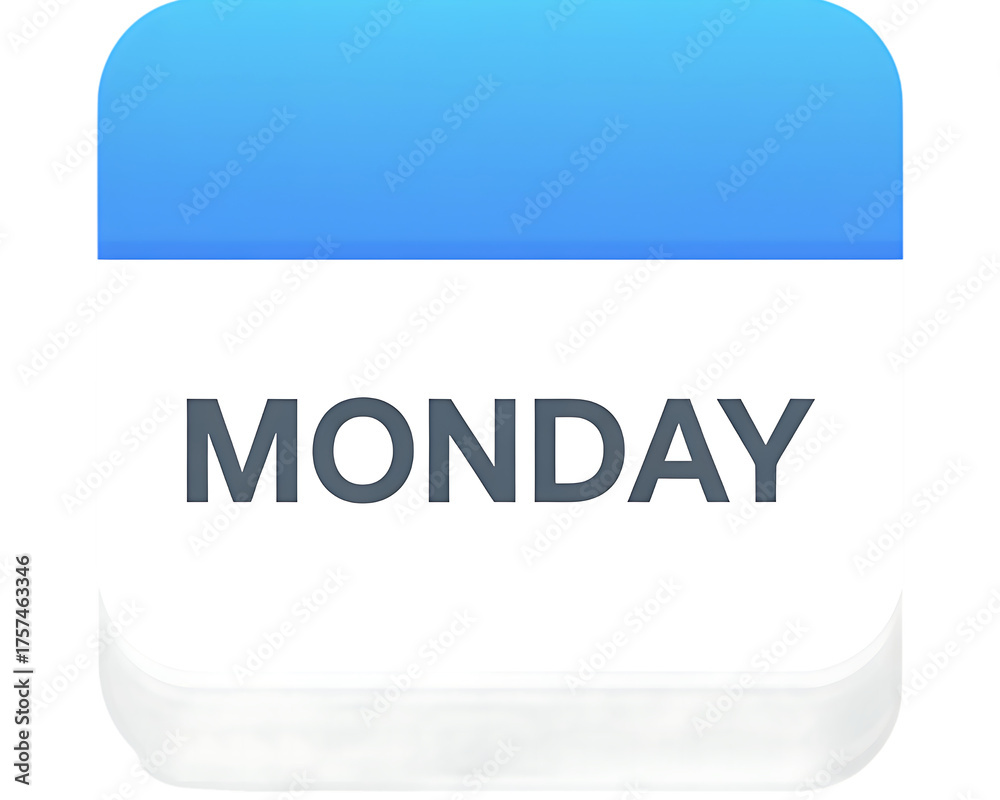 Simple monday calendar icon isolated on transparent background with ...