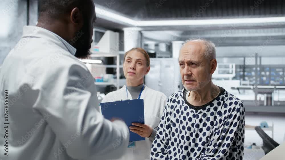 Laboratory scientist monitoring a patient during a clinical procedure ...