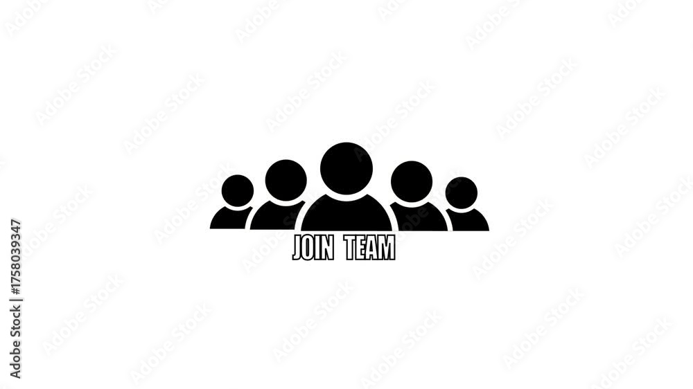 Group of five people icon isolated animation .Community icon, Business ...