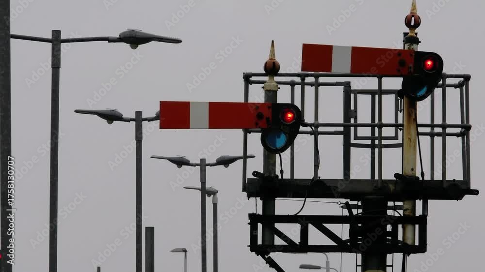 St Erth, United Kingdom - October 3, 2025: Mechanical semaphore signal ...