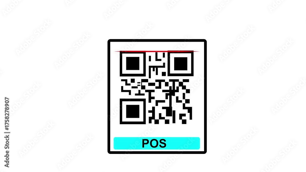 Scanning QR Code with Smartphone. Scan QR code barcode POS animation ...