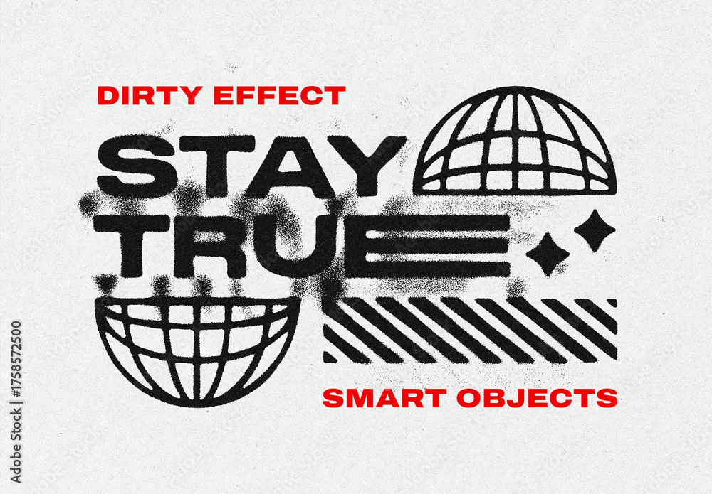 Dirty Print Text & Logo Effect Mockup Stock Template | Adobe Stock
