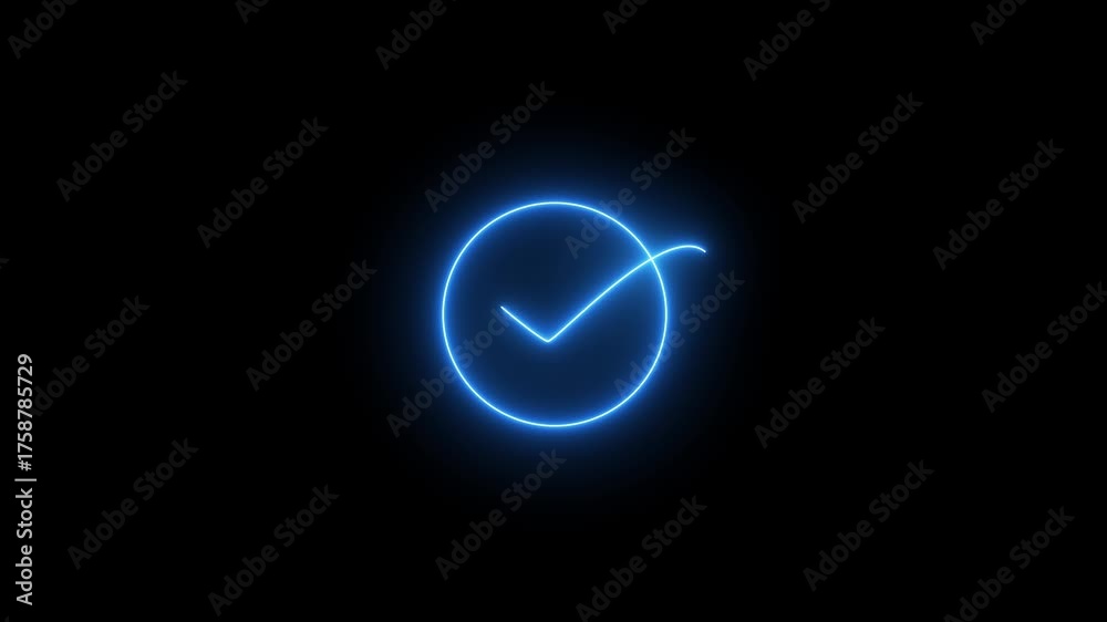 Glowing Tick Mark shows approval and success. Tick Mark Icon confirms ...