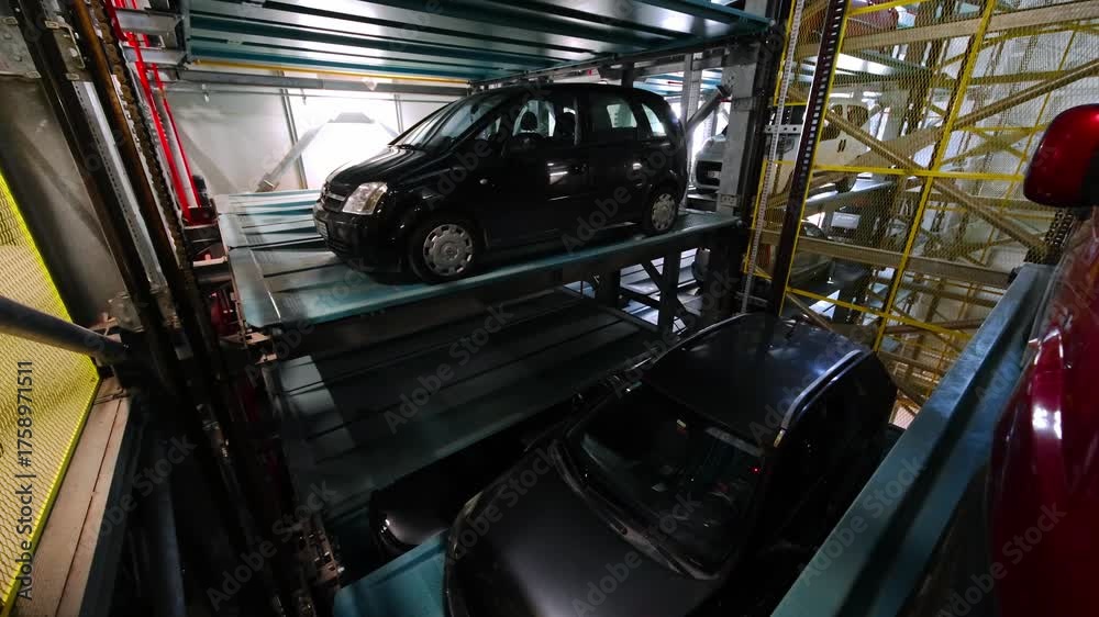 Modern engineering marvel featuring an automatic multi-level car ...