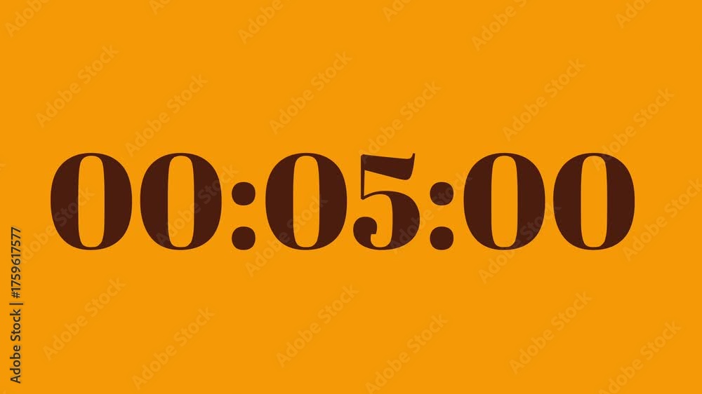 35 second stopwatch timer with bold brown numbers on bright orange ...