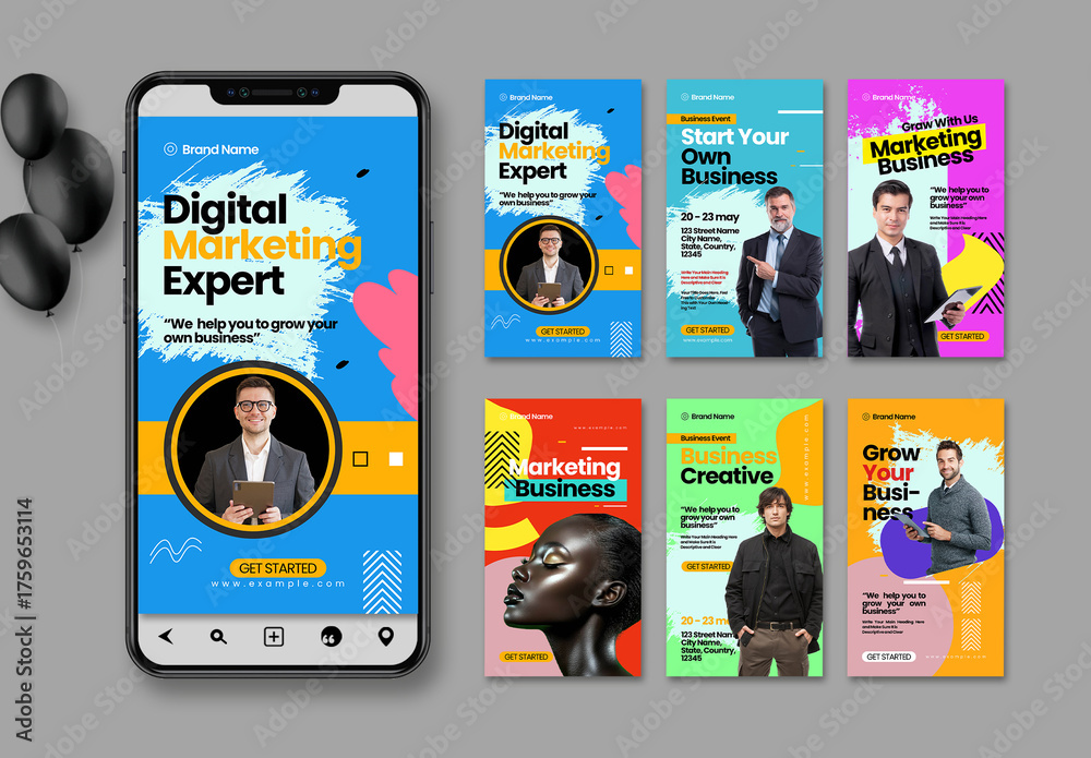 Modern Business Marketing And Creative Promotion Layout Design Stock ...