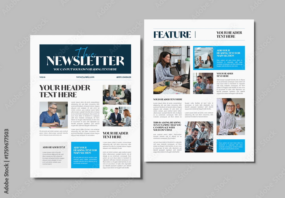 Modern Clean Corporate Newsletter Layout Template Stock Template ...