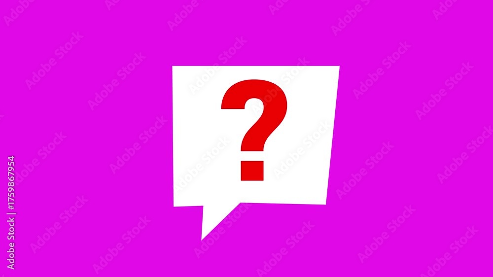 Animated white Question mark sign icon asking icon pink screen ...
