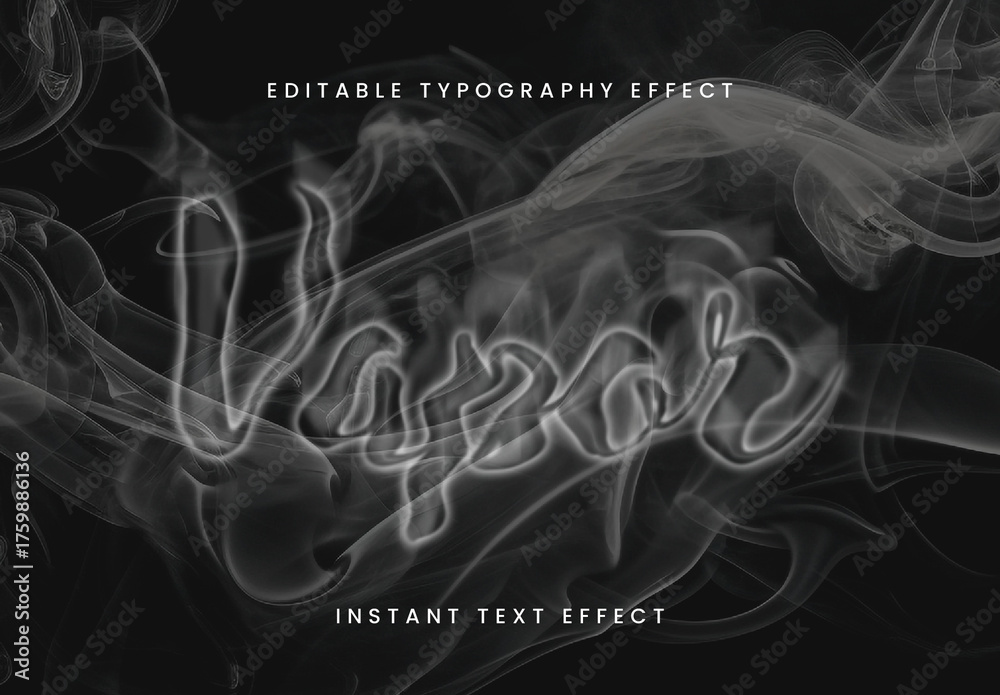 Black And White Realistic Smoke Text Effect Script Vapor Fog Font Stock ...