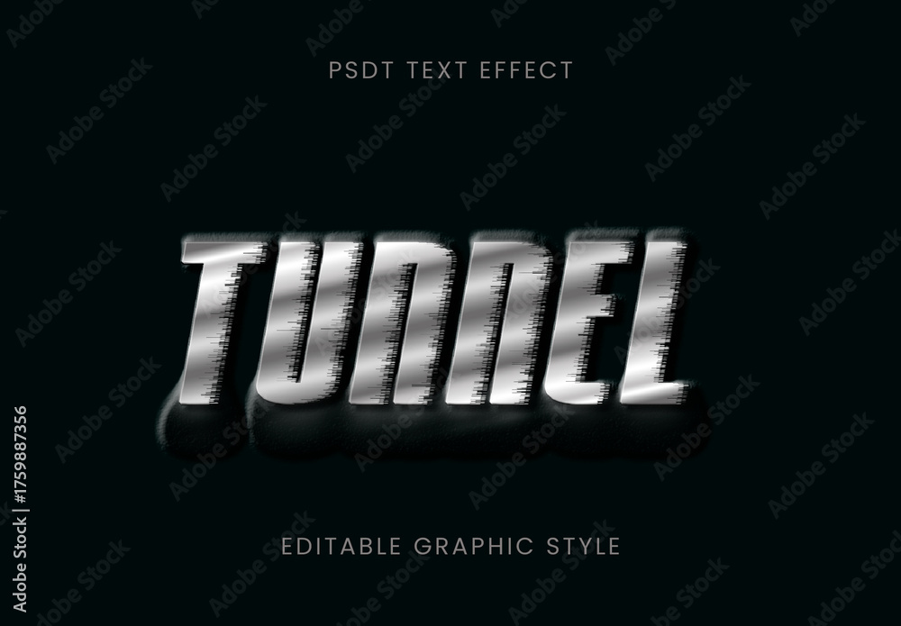 Silver Warped 3d Text Effect Distorted Chrome Font Stock Template ...