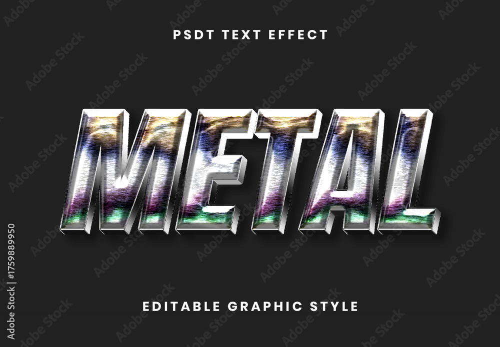 Metal Chrome Distressed Text Effect Stock Template | Adobe Stock