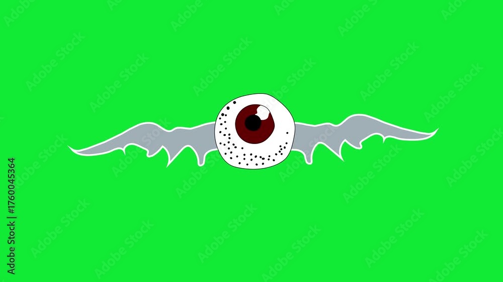 Horror Green Screen Flying Eyeball with Wings VFX - Scary Monster Blink ...