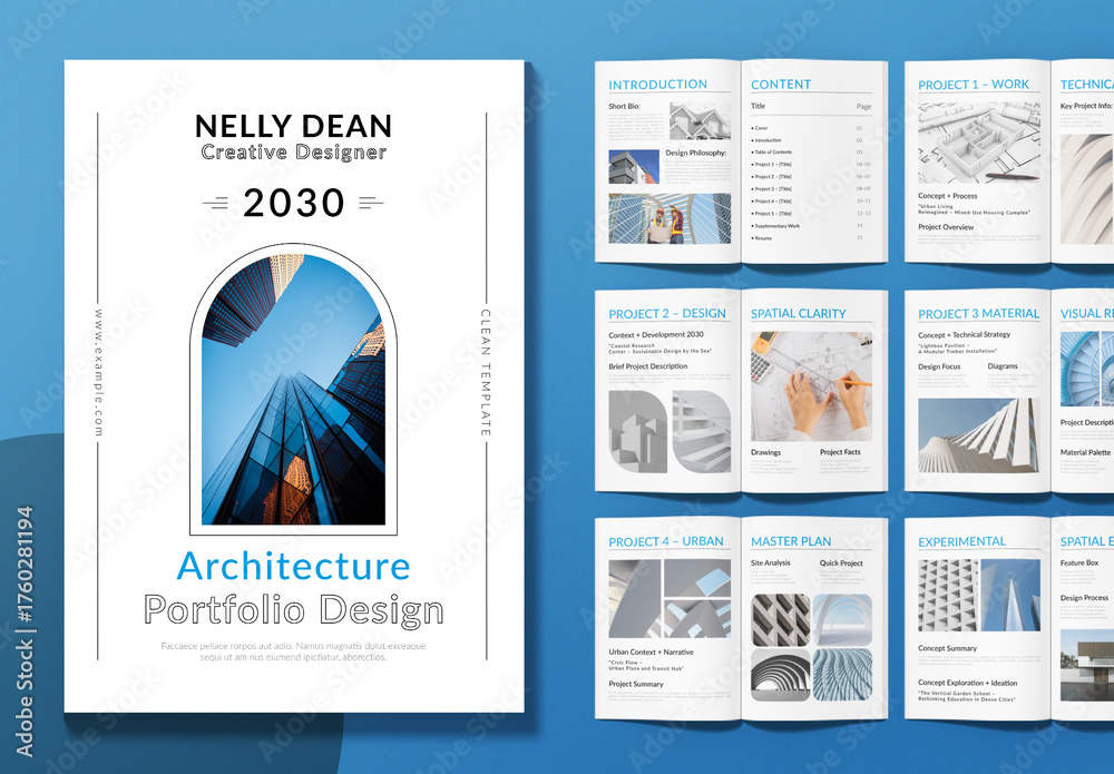 Architecture Portfolio Template Layout Stock Template | Adobe Stock