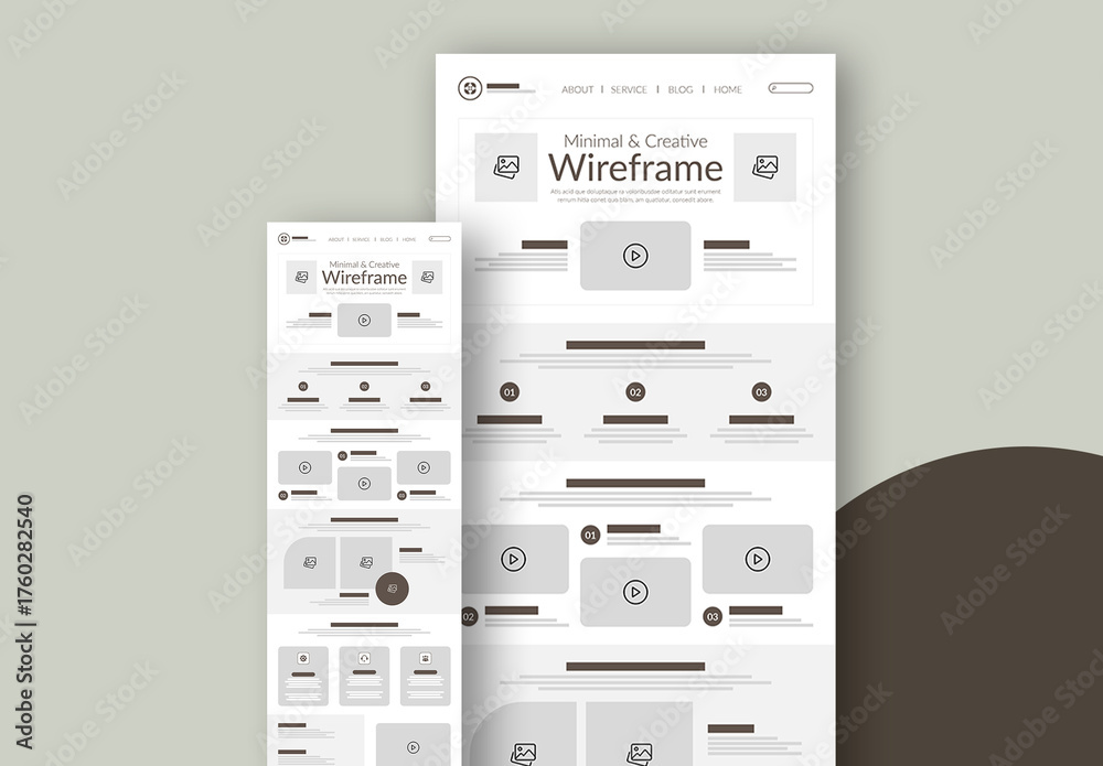 Wireframe Template Layout Stock Template | Adobe Stock
