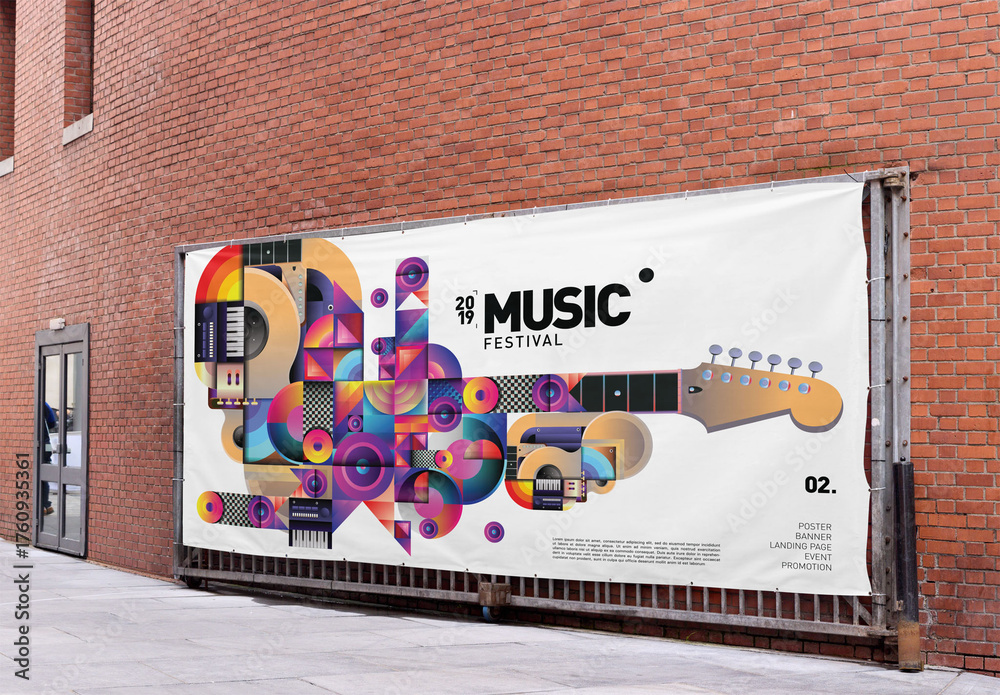 Outdoor billboard Ad Mockup in Dublin Stock Template | Adobe Stock