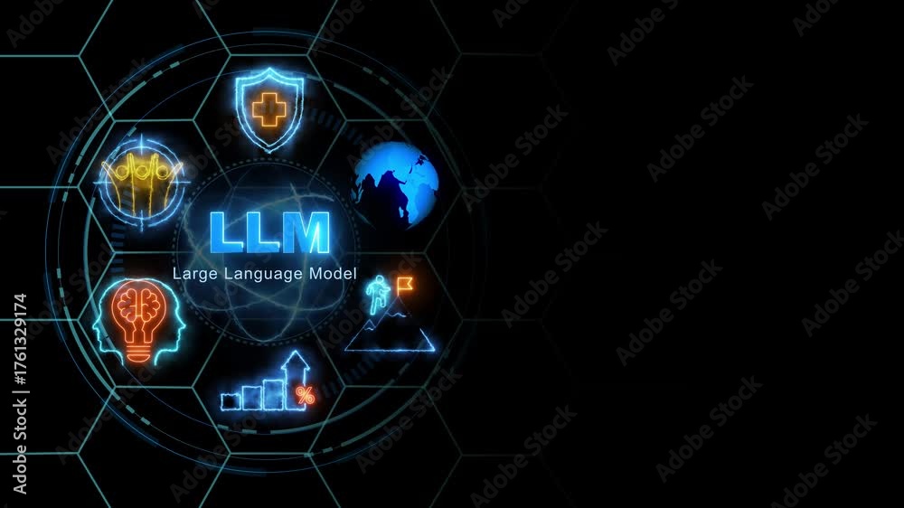 (LLM) text with a chat symbol . Represents a Large Language Model (LLM ...