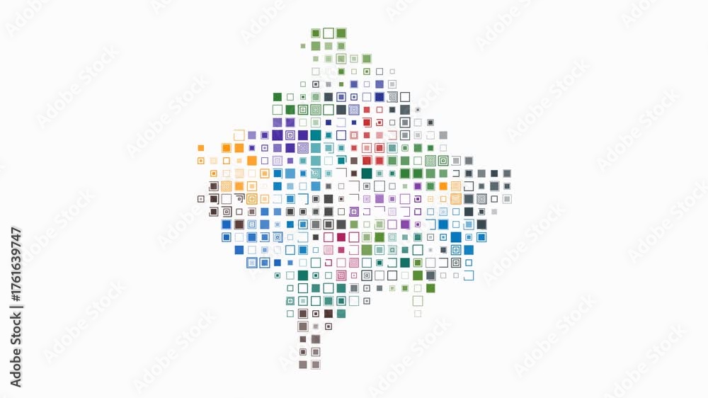 Kosovo animated country shape. Pulsating colored dots on the map of the country. Large size ...